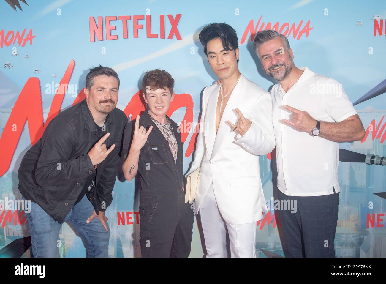 NEW YORK, NEW YORK - JUNE 24: (L-R) Nick Bruno, ND Stevenson, Eugene ...