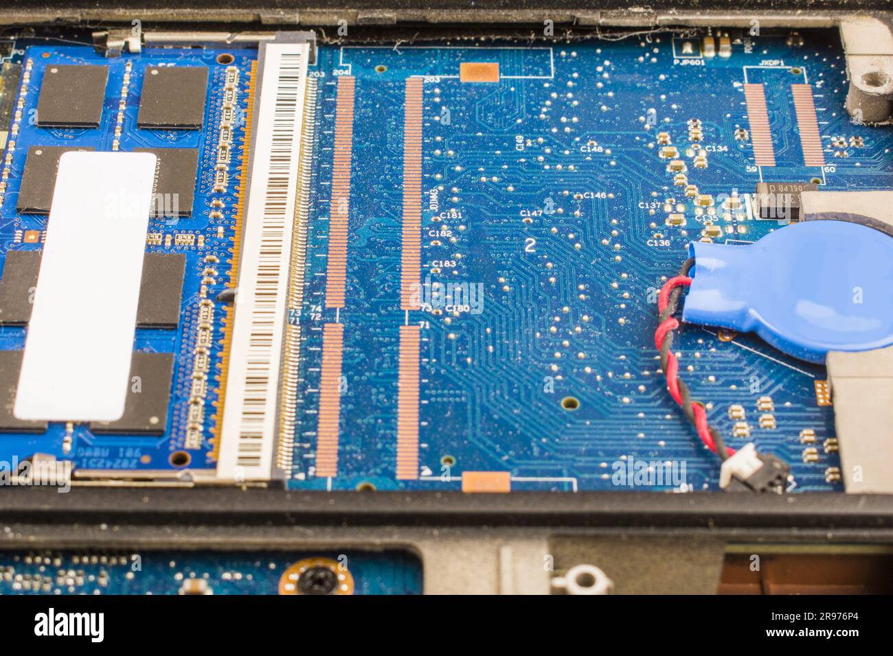 cyber data attack concept : broken laptop ,crash motherboard ,memory ...