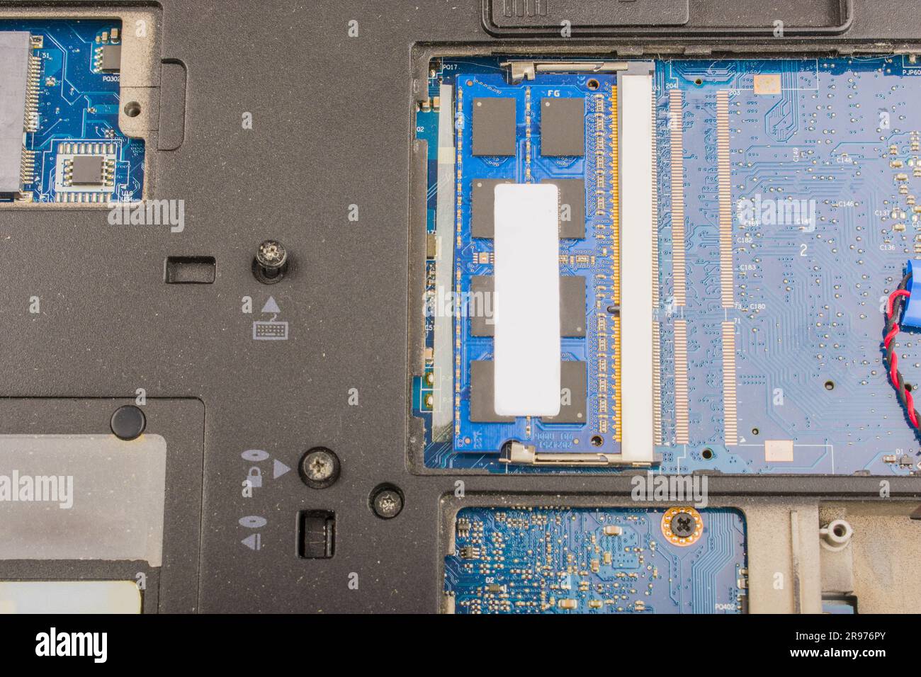 cyber data attack concept : broken laptop ,crash motherboard ,memory ...
