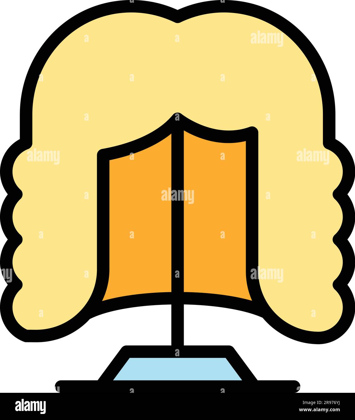 Style wig icon. Outline Style wig vector icon for web design isolated ...