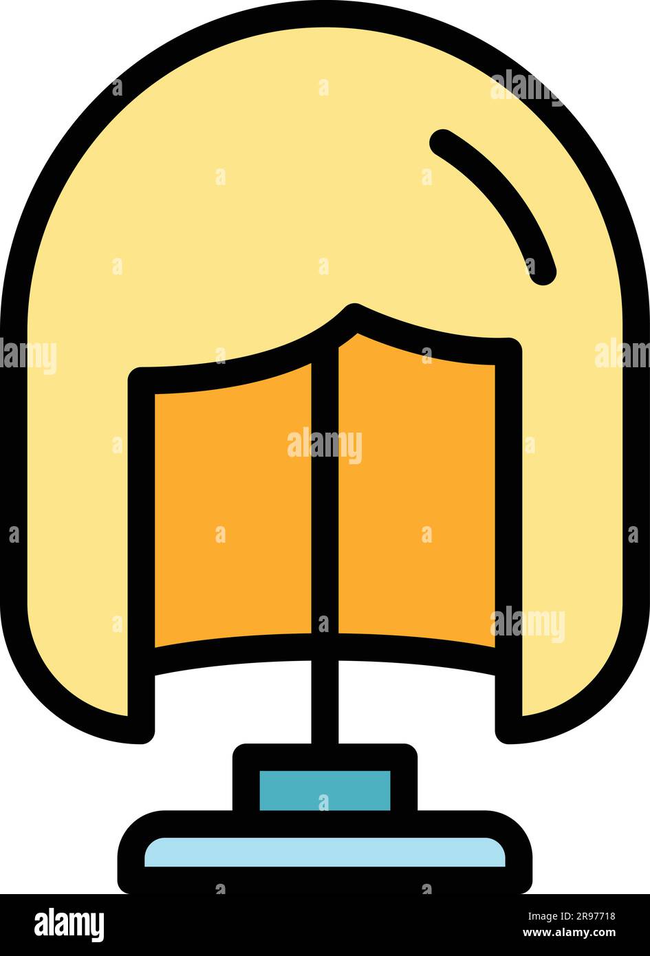 Head wig icon. Outline Head wig vector icon for web design isolated on ... Head wig icon. Outline Head wig vector icon for web design isolated on ...