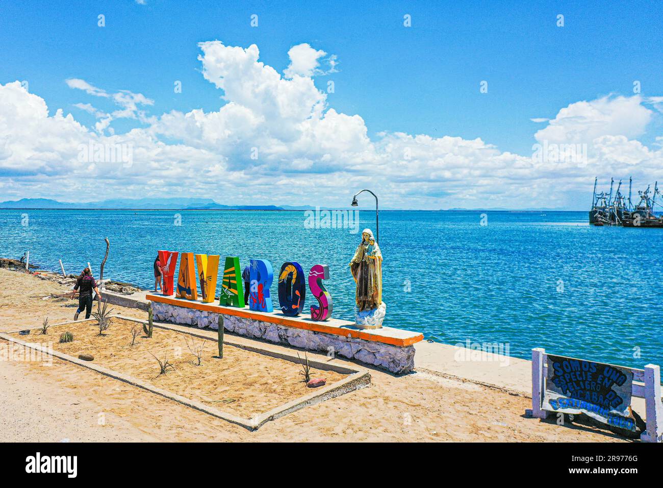 Monumental letters of colors in the sea port and Yavaros bay. Yavaros ...