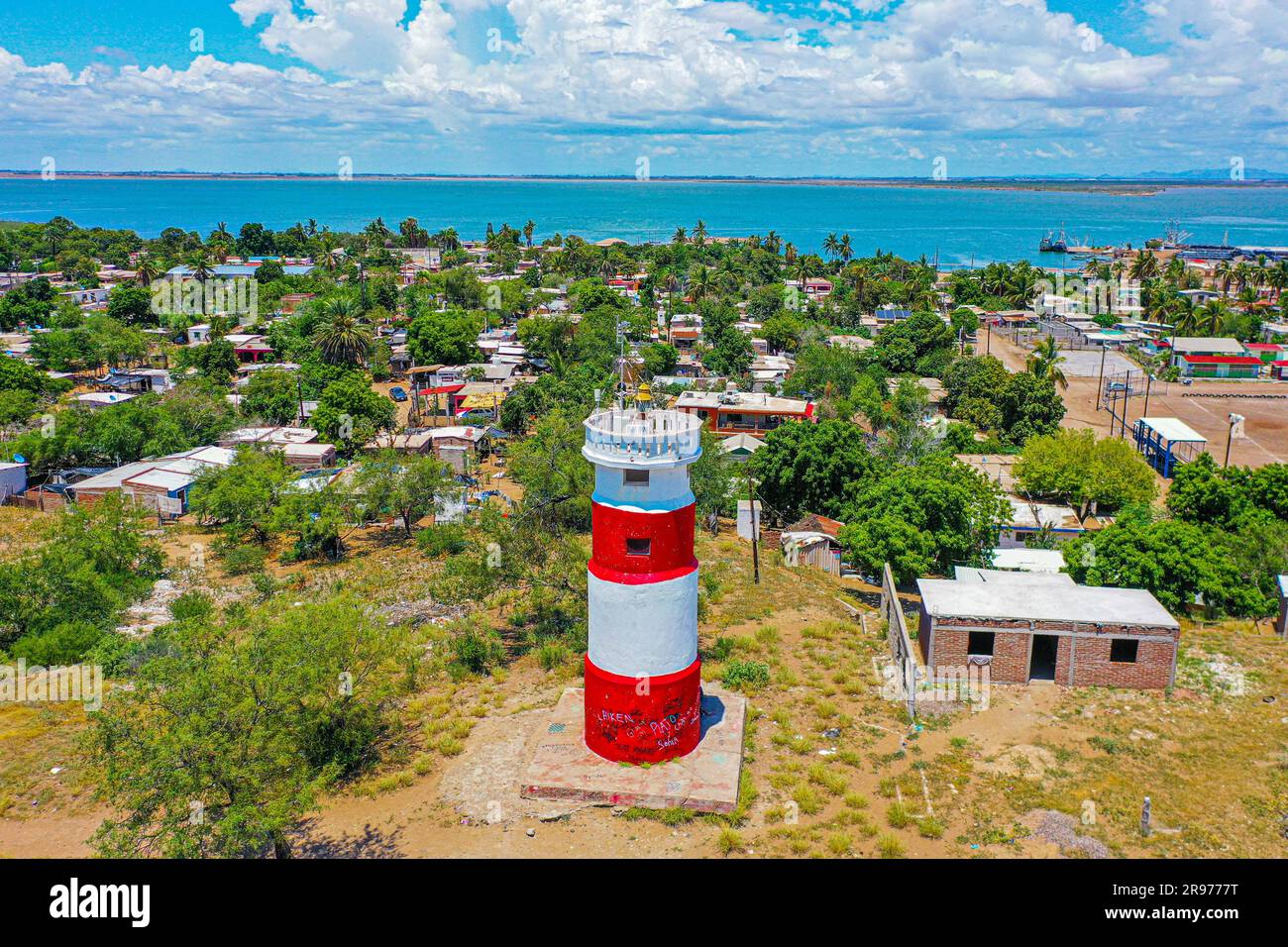 Lighthouse in the bay of Yavaros for maritime navigation. Yavaros ...