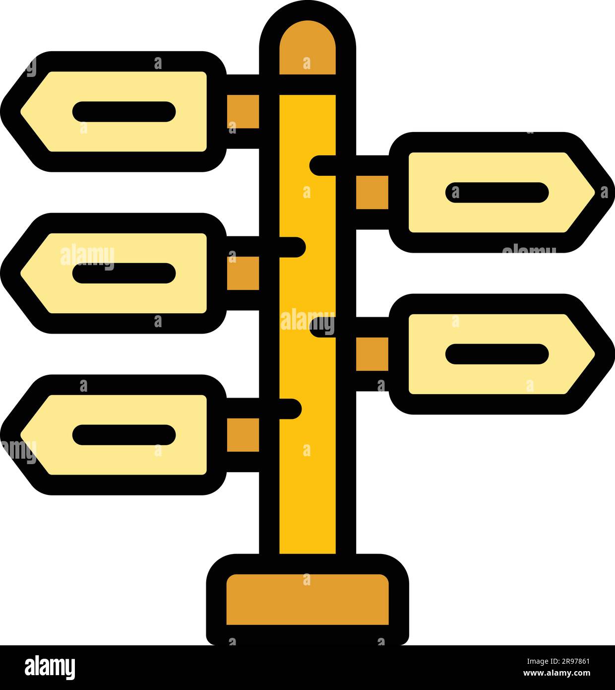 Campsite direction pillar icon. Outline Campsite direction pillar ...