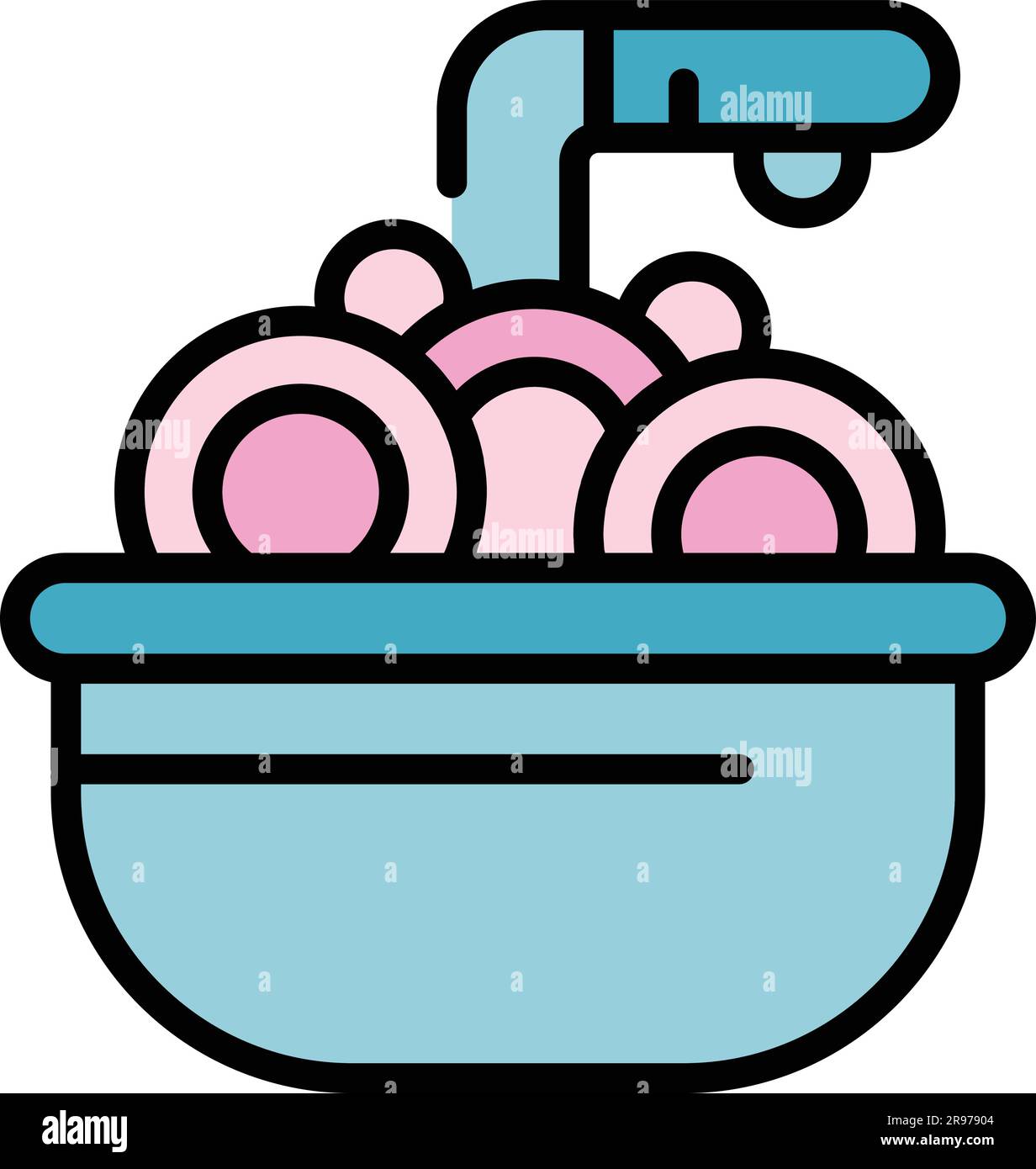 Washing dish icon. Outline Washing dish vector icon for web design ...