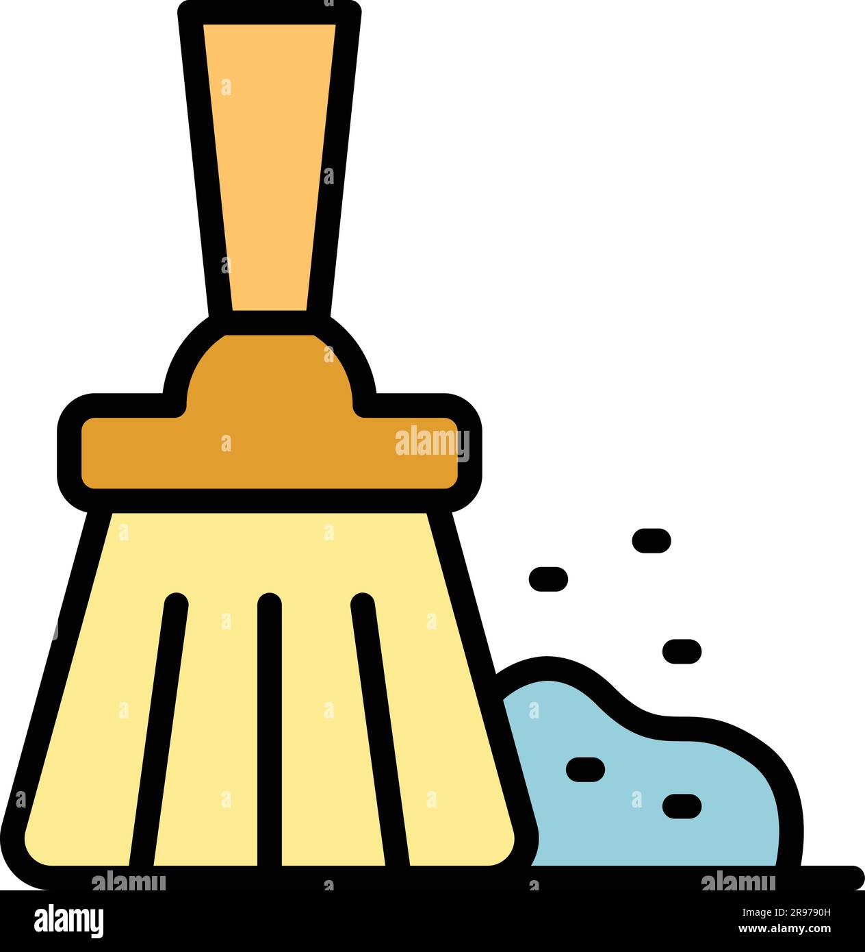 Cleaning broom icon. Outline Cleaning broom vector icon for web design ...