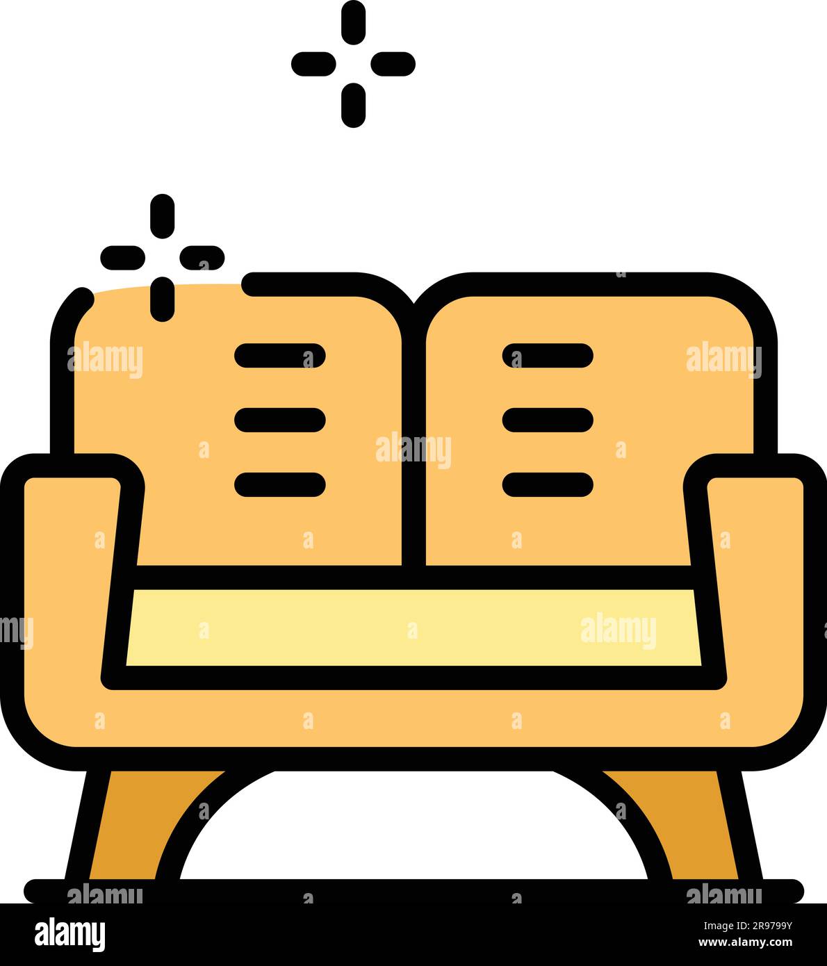 Clean sofa icon. Outline Clean sofa vector icon for web design isolated ...