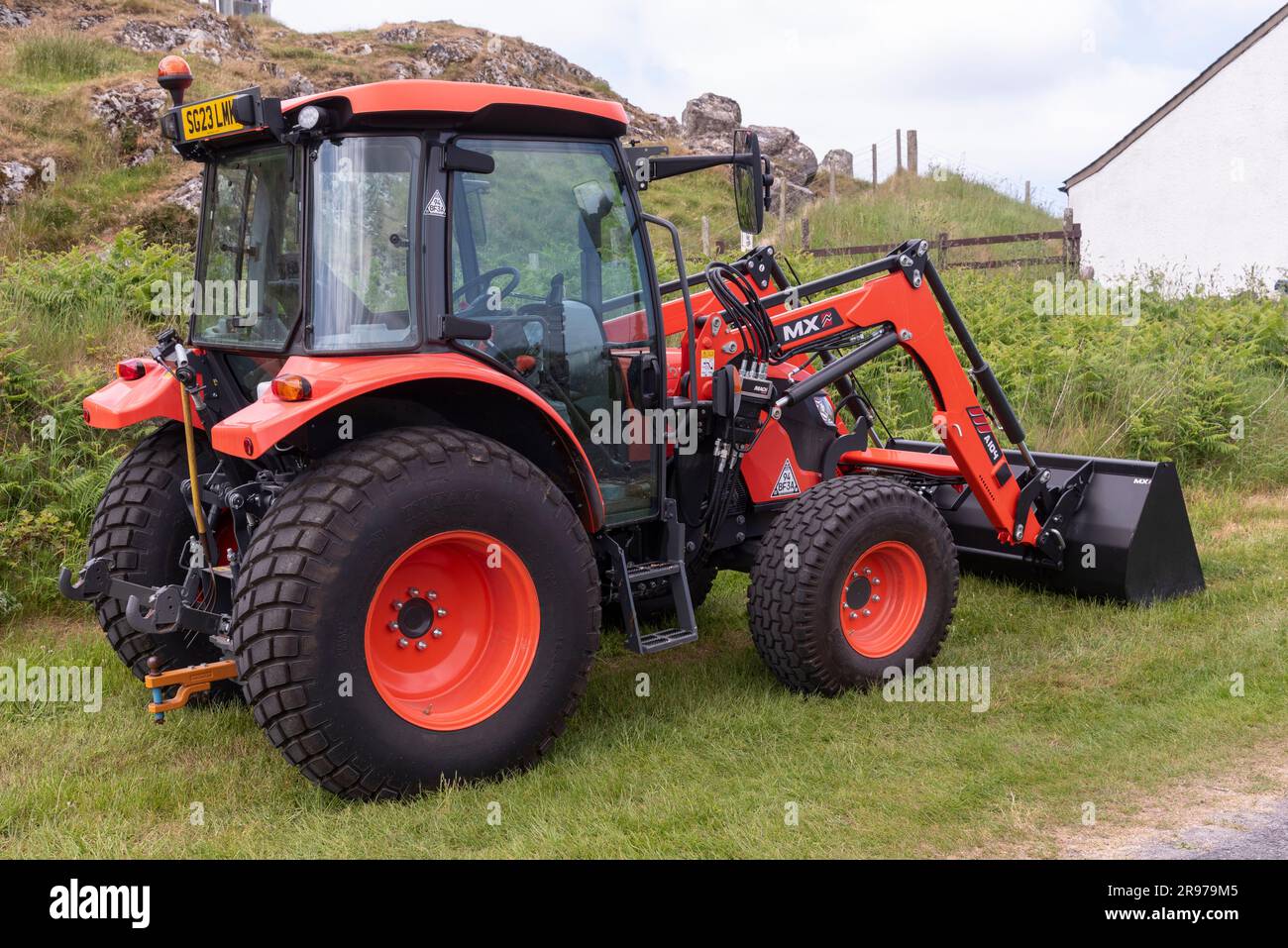 Isle of Iona, Western Isles, Scotland, June 6 2023. A red tractor and ...