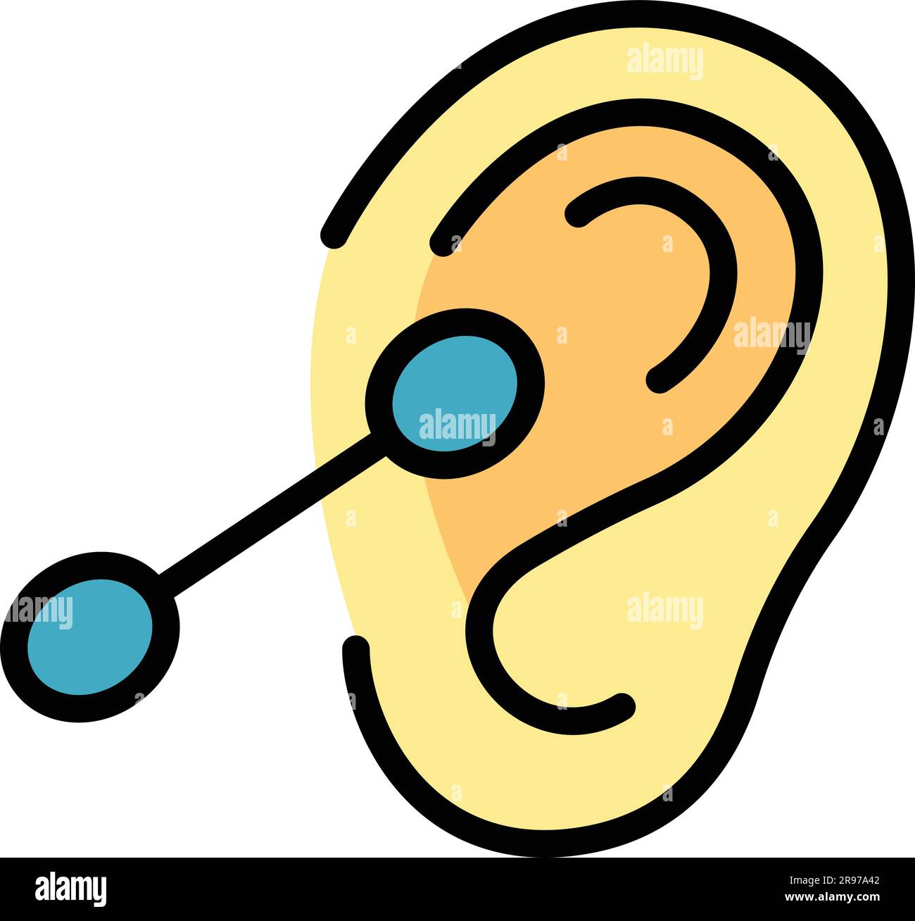 Clean ear icon. Outline Clean ear vector icon for web design isolated ...