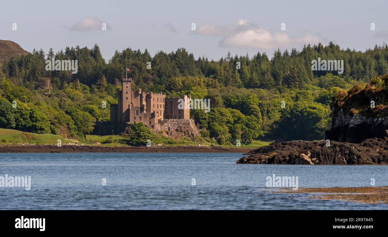 Dunvegan, Isle of Skye, Scotland, UK. June 6 2023. Dunvegan Castle and ...