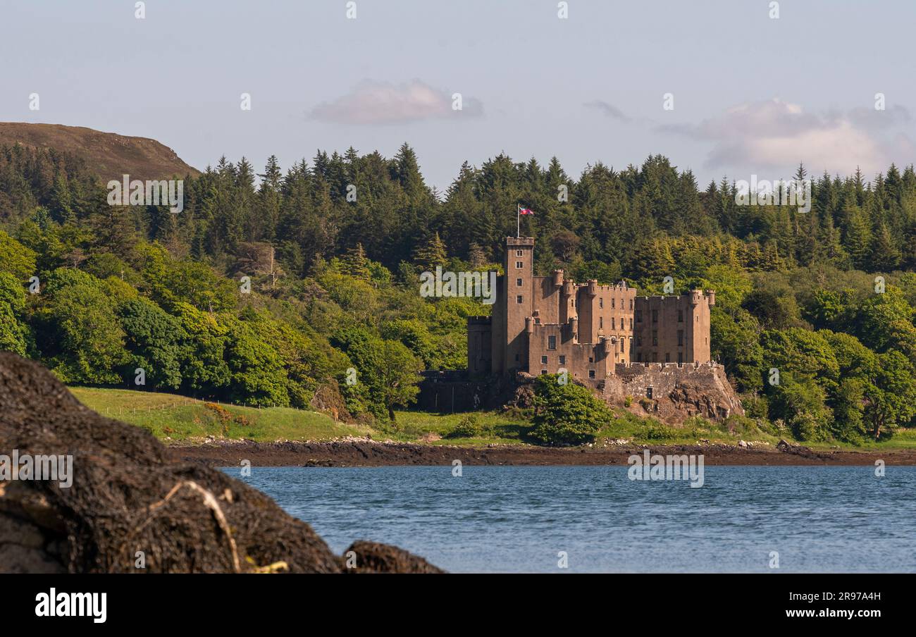 Dunvegan, Isle of Skye, Scotland, UK. June 6 2023. Dunvegan Castle and ...