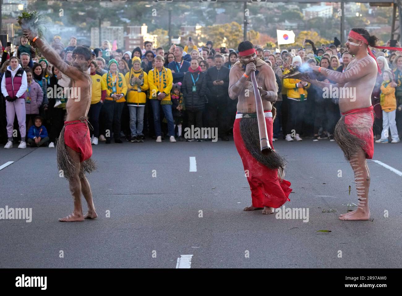 Aboriginal men Uncle Les McLeod, left, Owen Ward and Jesse Currie ...