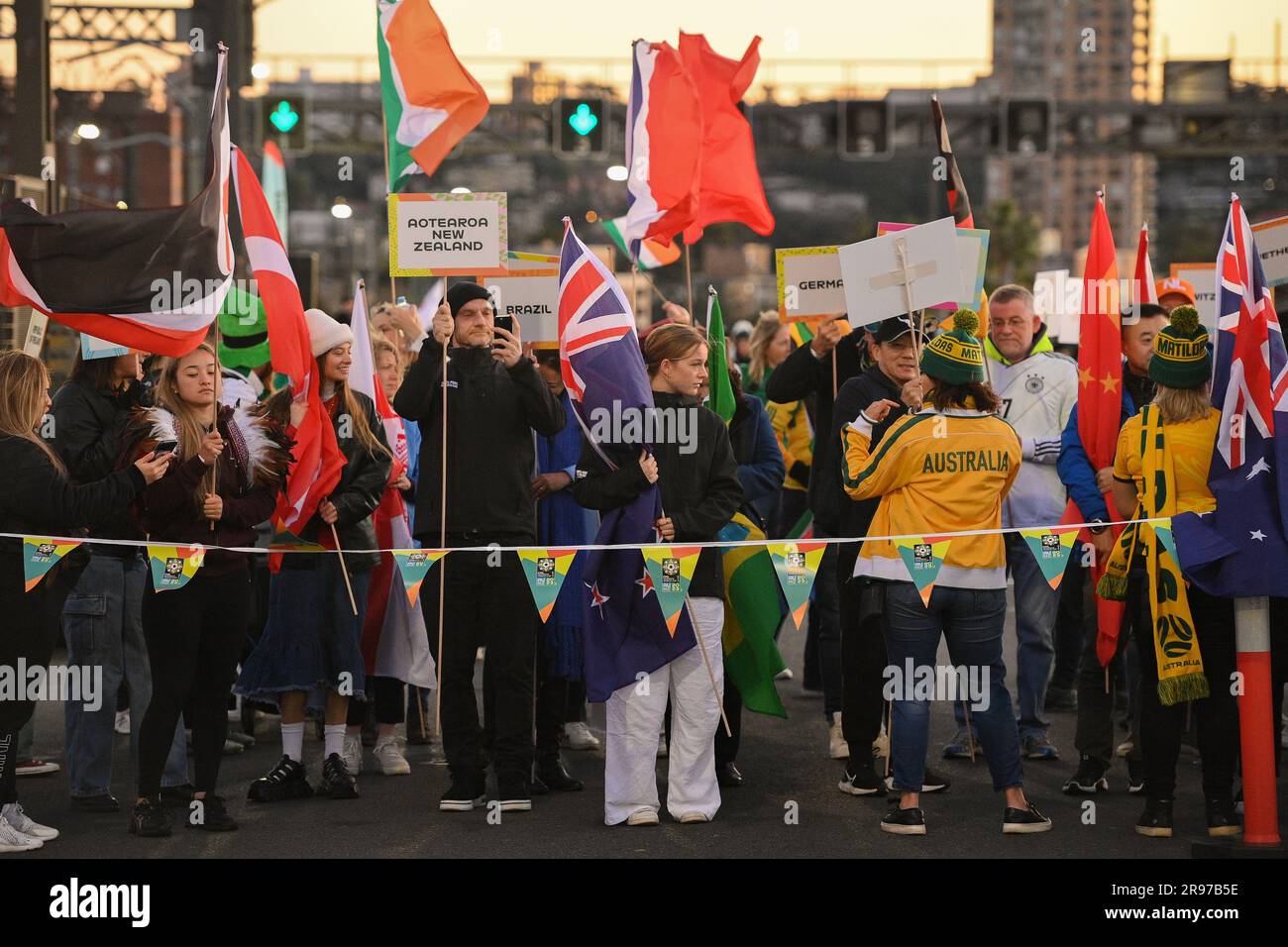 Football fans take part in the FIFA Women's World Cup 2023 Sydney ...