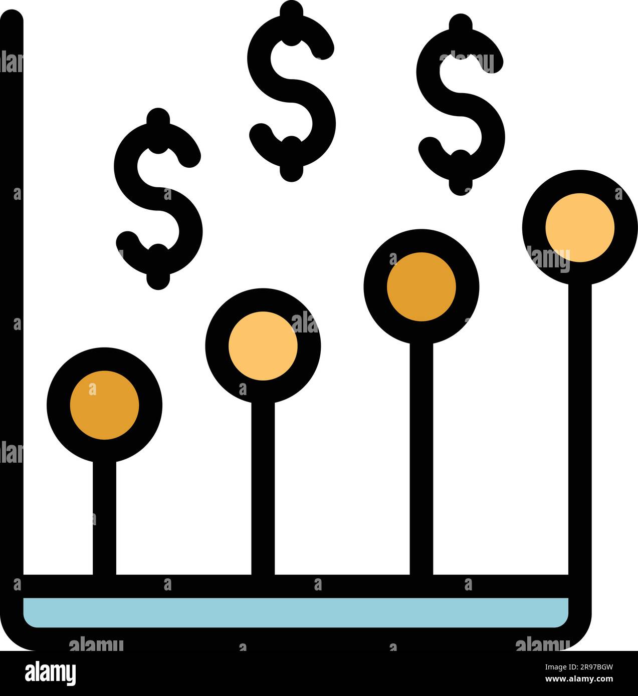 Marketing finance graph icon. Outline Marketing finance graph vector ...