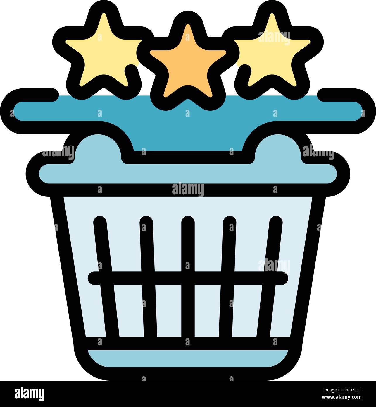 Rating shop basket icon. Outline Rating shop basket vector icon for web ...