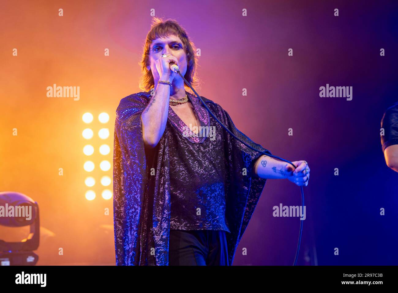 Luke Spiller of The Struts performs Friday, June 23, 2023, at The ...