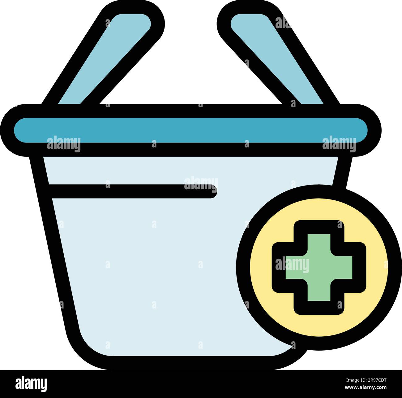 Marketing buy basket icon. Outline Marketing buy basket vector icon for ...