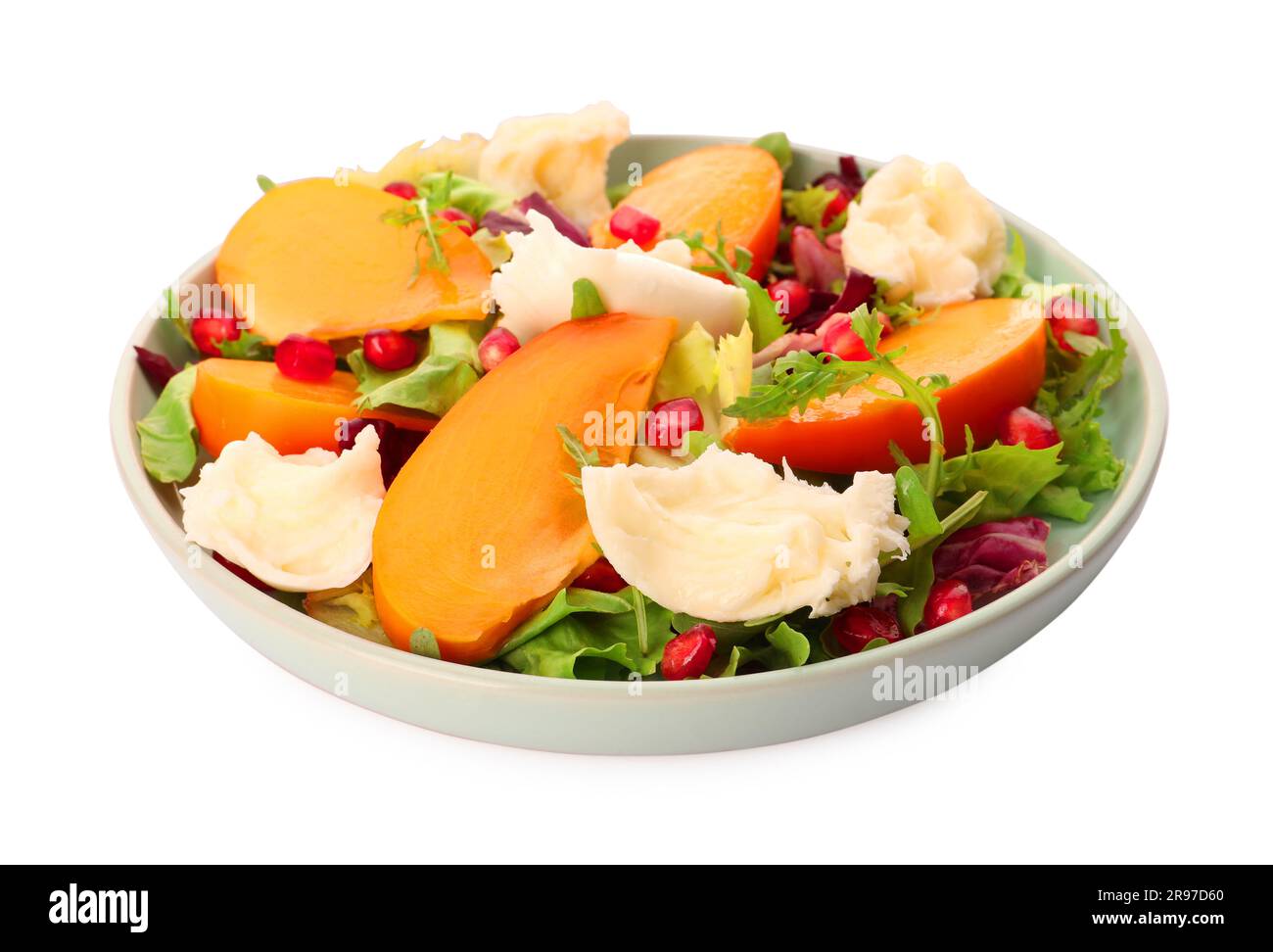 Cut persimmon on plate hi-res stock photography and images - Alamy