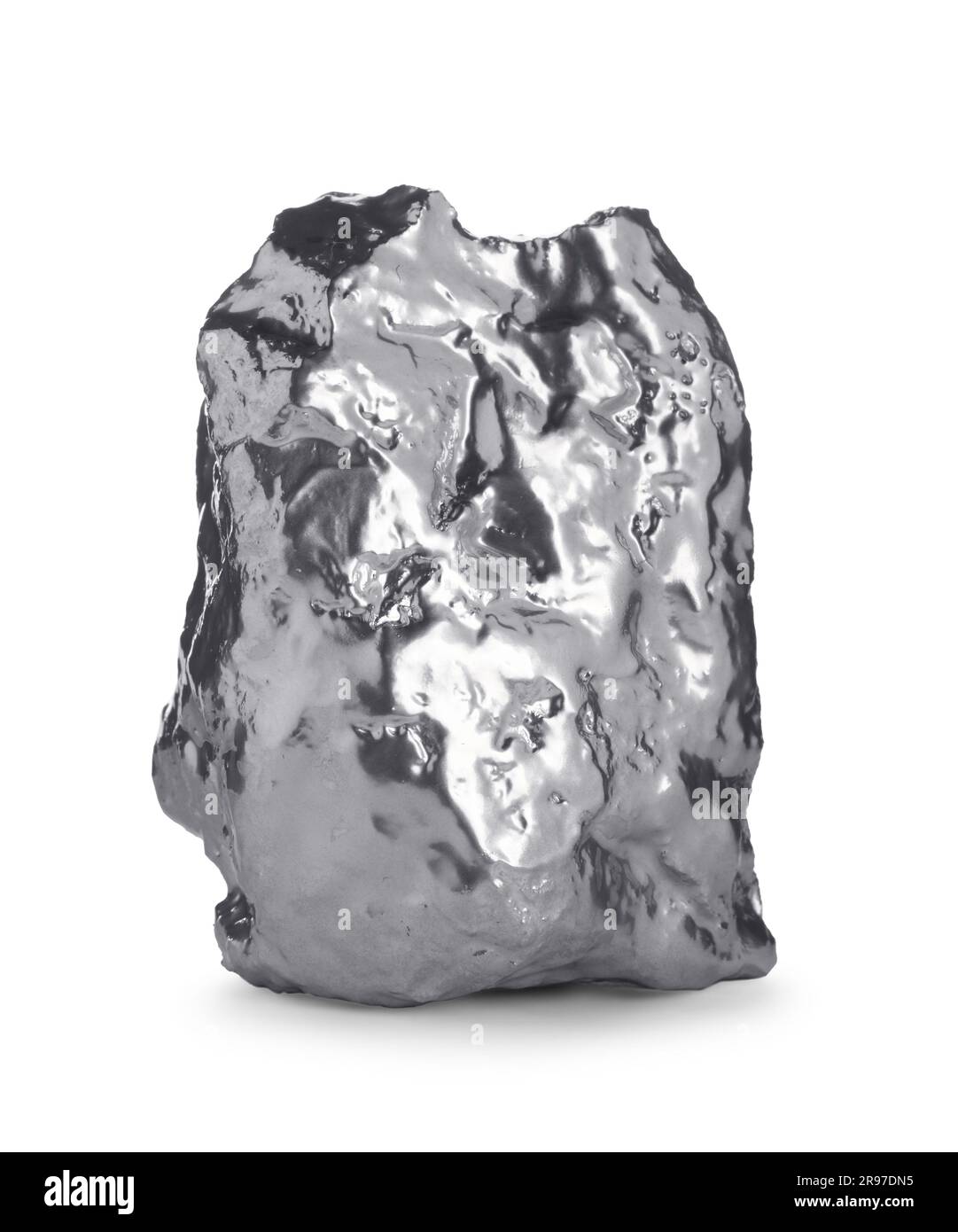 One shiny silver nugget on white background Stock Photo - Alamy