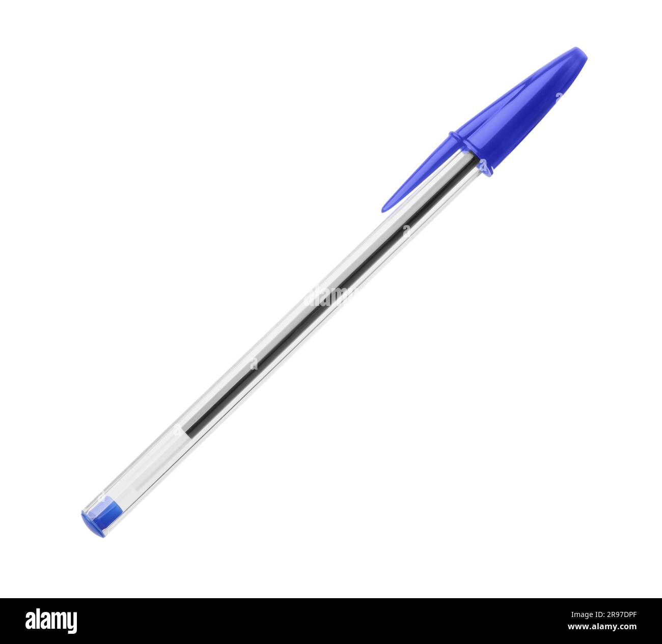 New stylish blue pen isolated on white Stock Photo - Alamy
