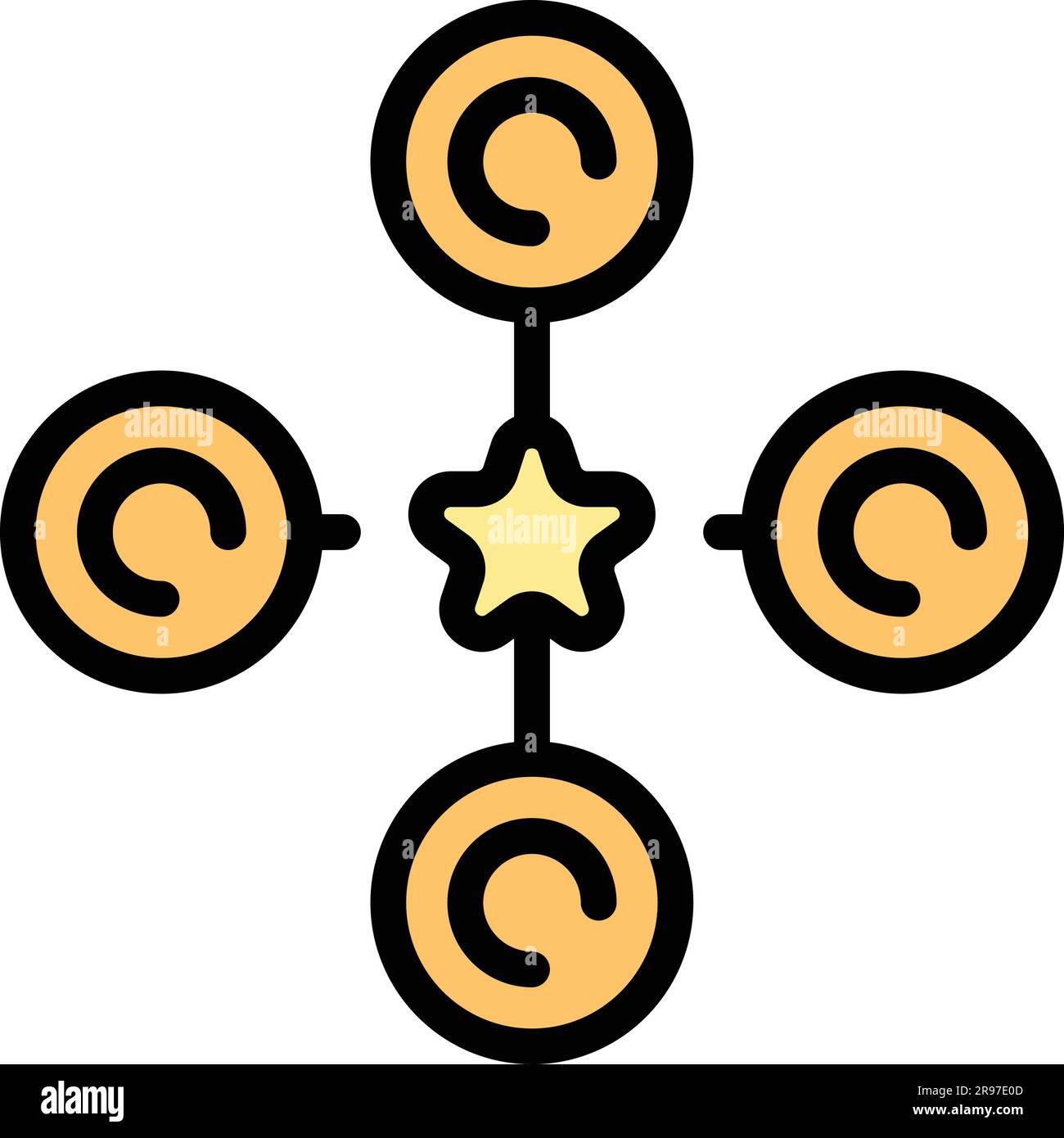 Management scheme icon outline vector. Project teamwork. Job project color flat Stock Vector ...