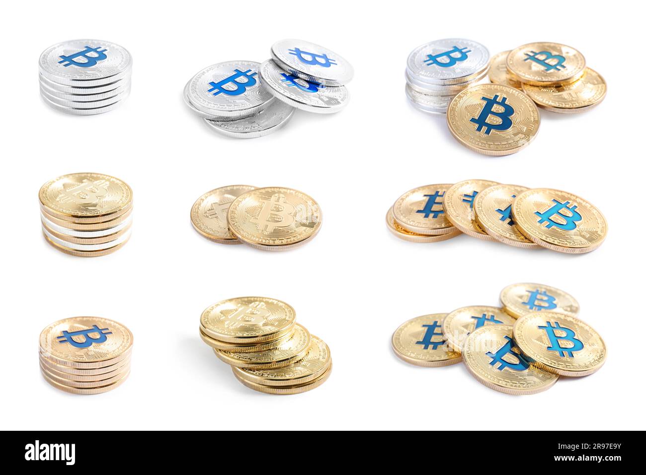 Bitcoins on texture background hi-res stock photography and images - Alamy