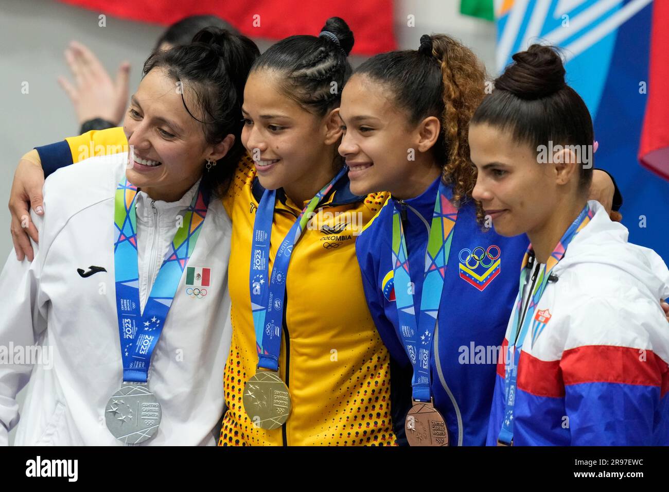 Silver medal winner Edna Carrillo of Mexico, from left to right, gold ...