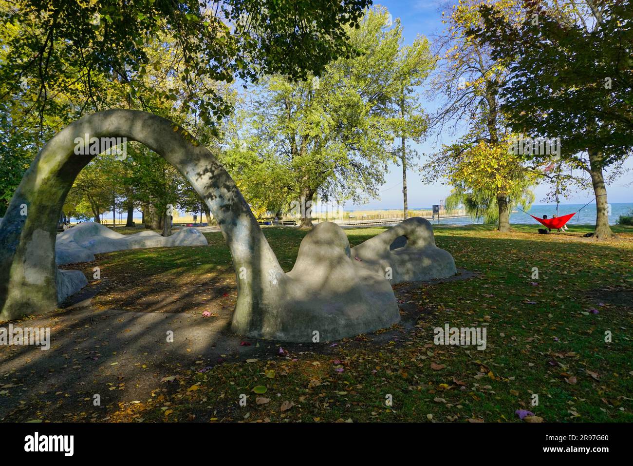 Tobey Prinz Beach Park at Loyola Beach. Chicago, Illinois, USA Stock ...