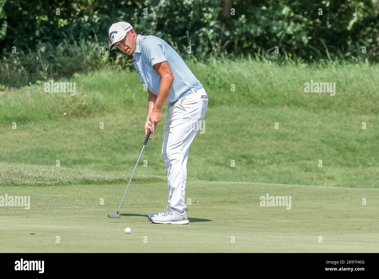 June 24, 2023: Cooper Musselman putts his ball on the 7th hole during ...