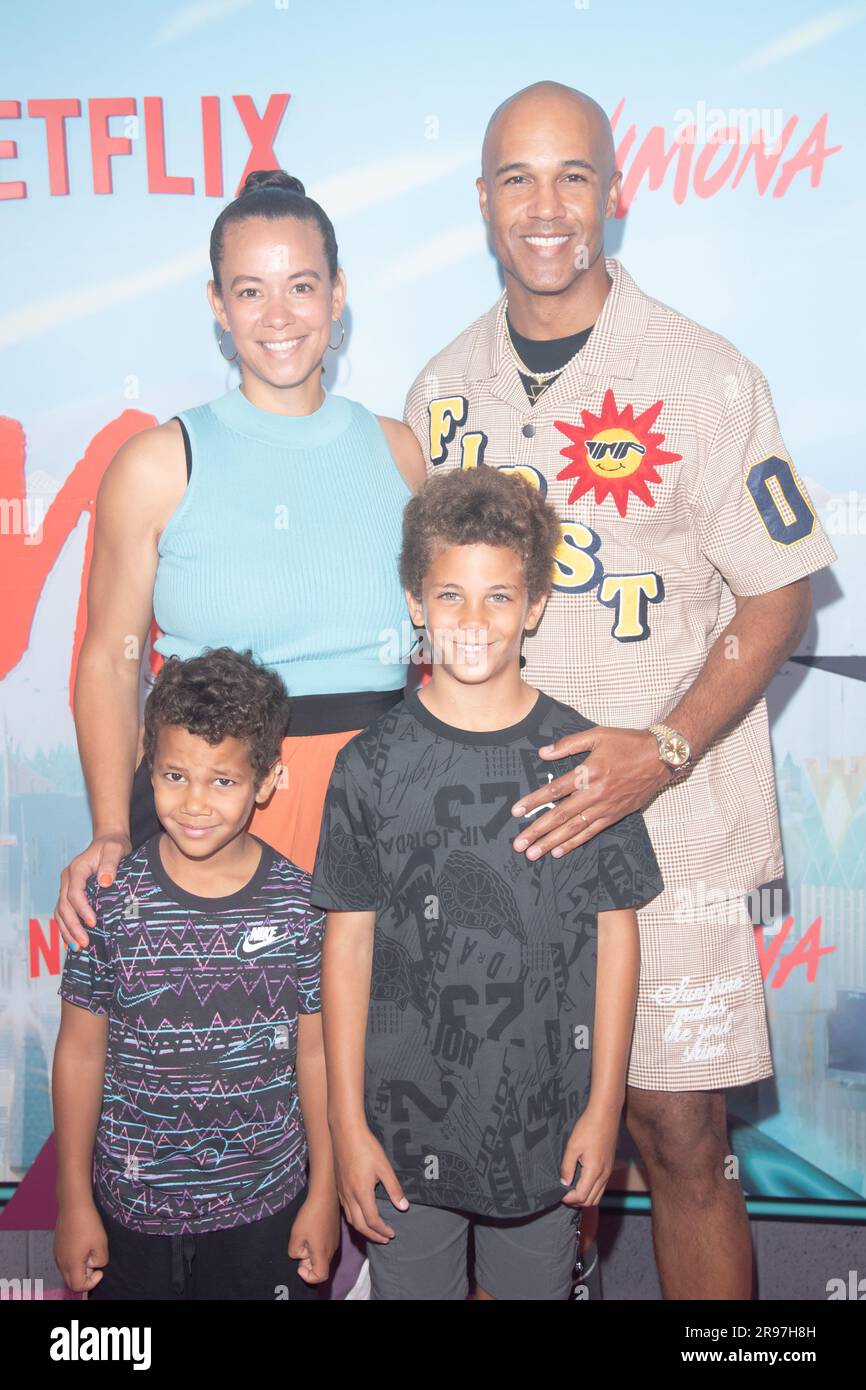 New York, United States. 24th June, 2023. Mark Tallman (R) and guests ...