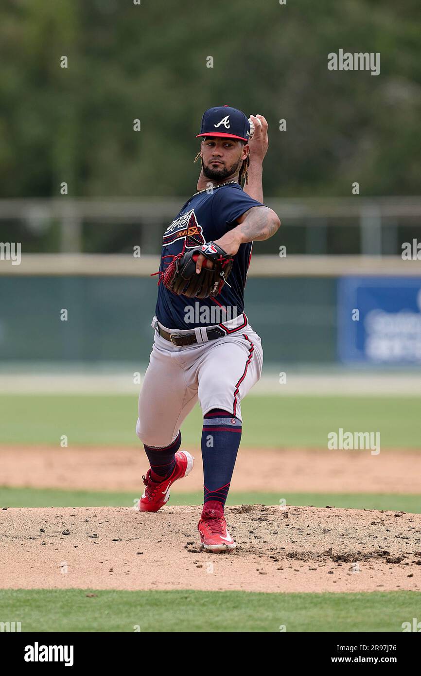 FCL Braves pitcher Roddery Munoz (69) during an MiLB Florida Complex ...
