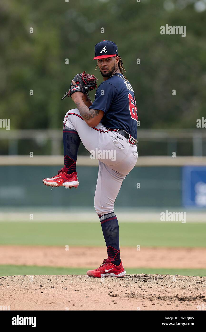 FCL Braves pitcher Roddery Munoz (69) during an MiLB Florida Complex ...