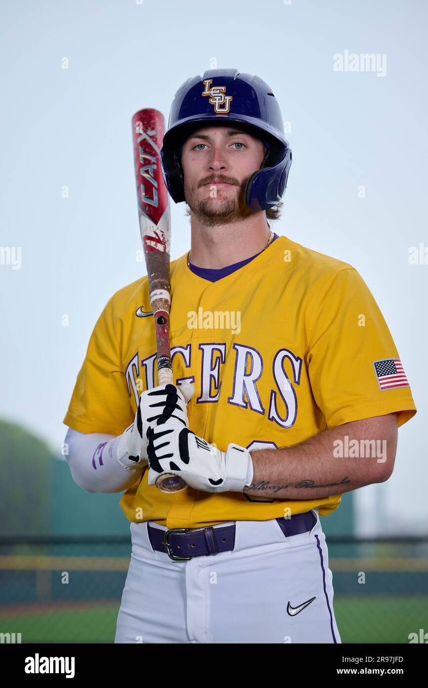 LSU Tigers Dylan Crews (3) poses for a photo on May 23, 2023 at Jerry D ...