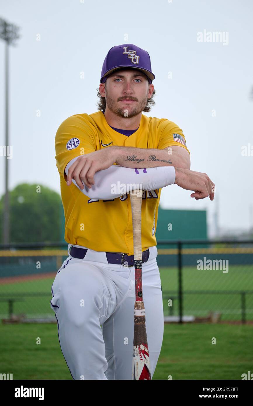 LSU Tigers Dylan Crews (3) poses for a photo on May 23, 2023 at Jerry D ...
