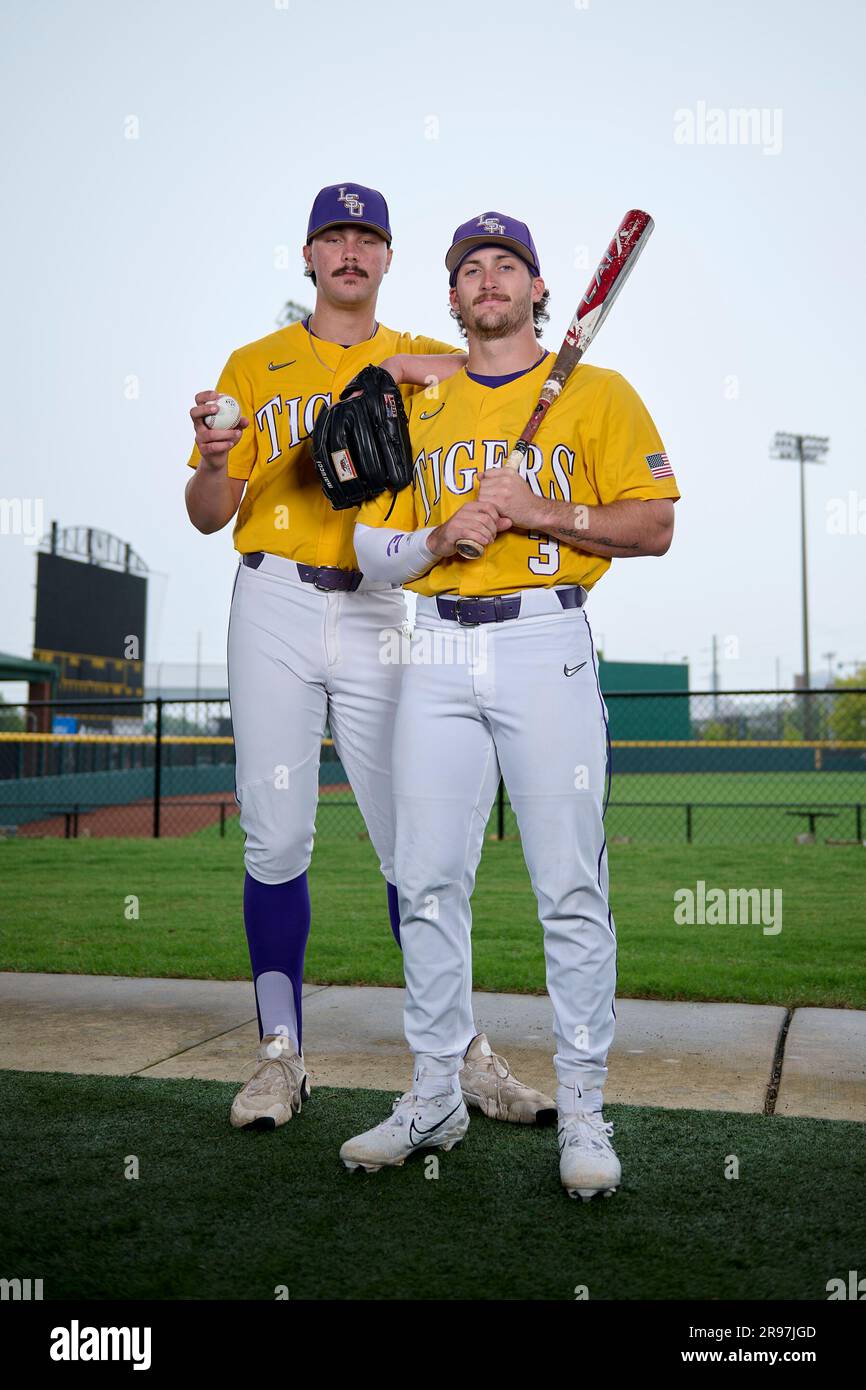 LSU Tigers pitcher Paul Skenes (20) and outfielder Dylan Crews pose for ...