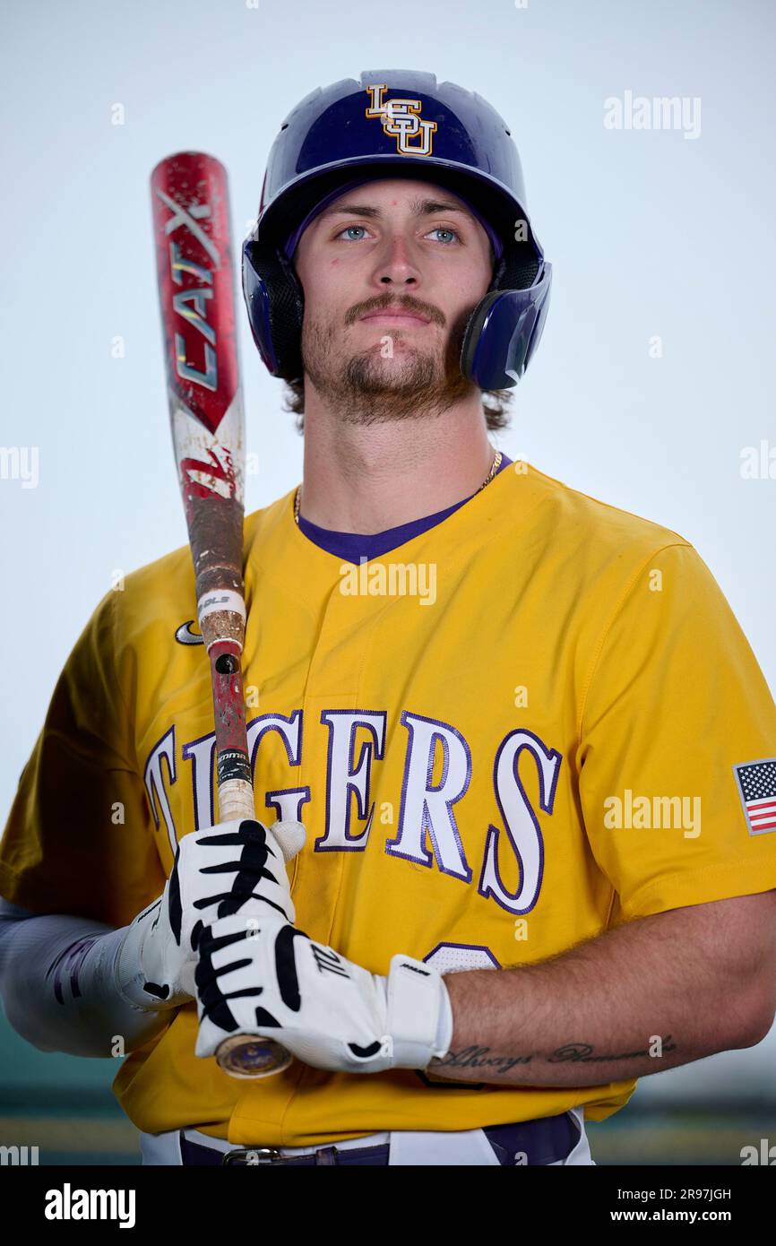 LSU Tigers Dylan Crews (3) poses for a photo on May 23, 2023 at Jerry D ...