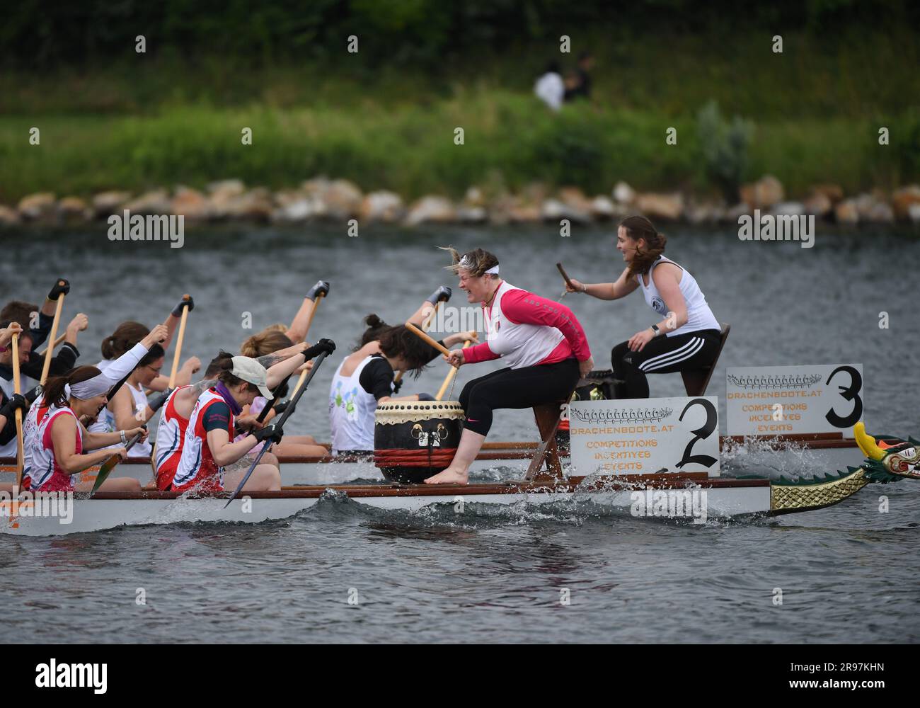 Vienna. 25th June, 2023. Members of Team Vienna Pink Dragons & Friends ...