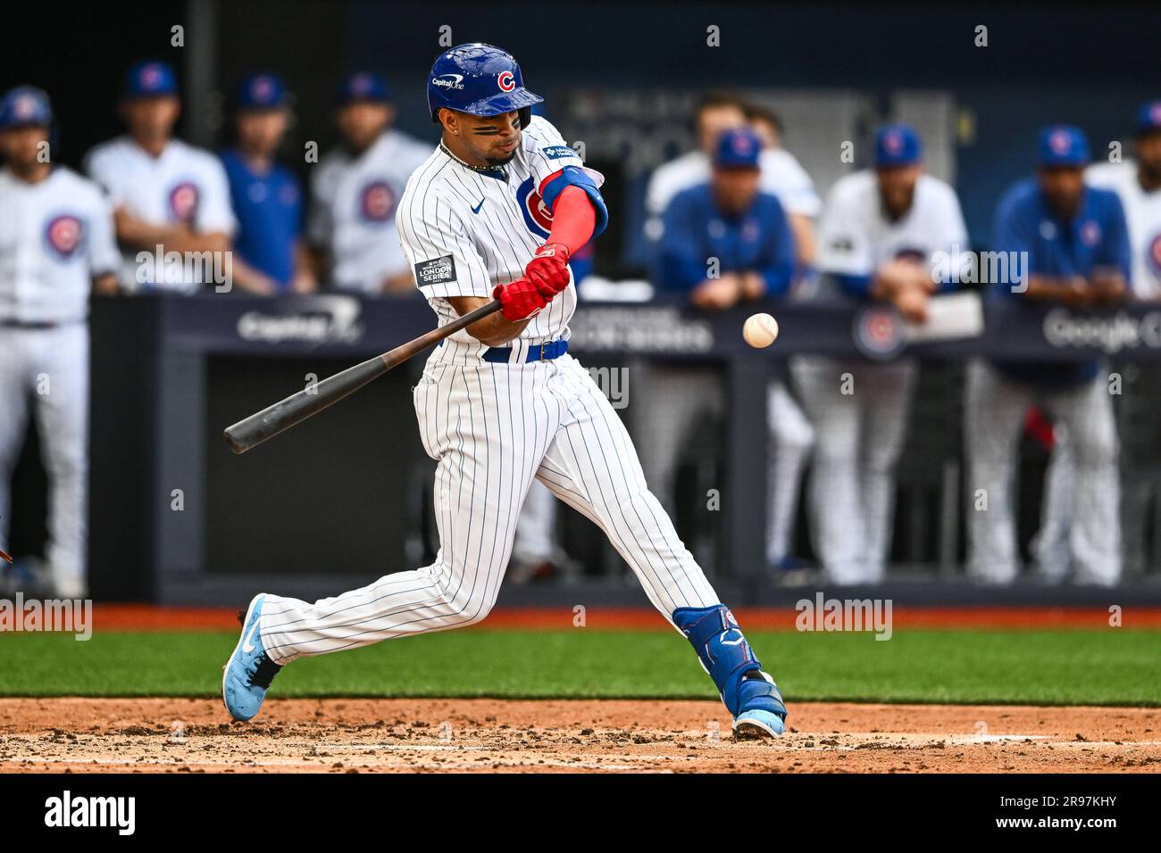 Christopher Morel #5 of the Chicago Cubs at bat during the 2023 MLB ...