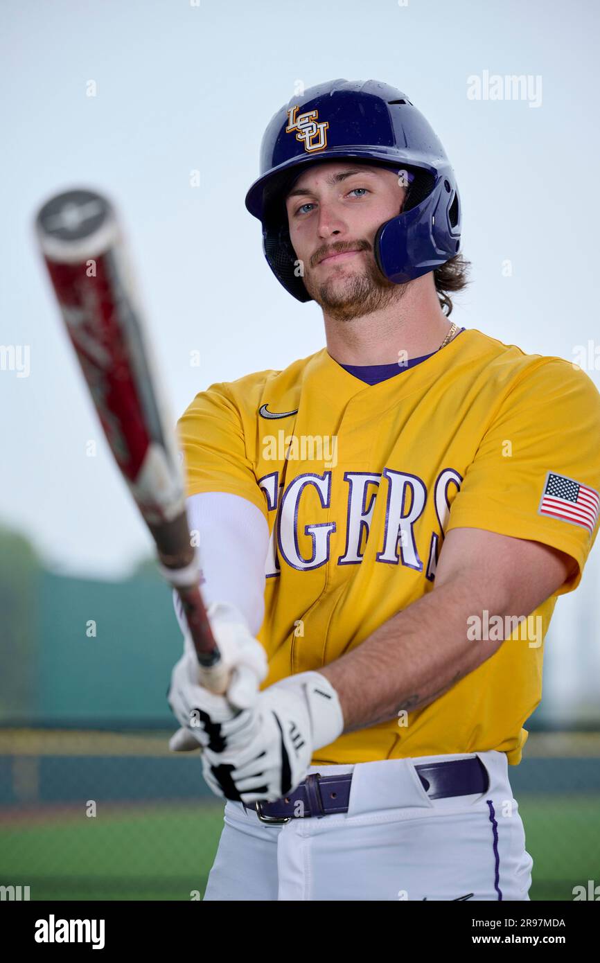 LSU Tigers Dylan Crews (3) poses for a photo on May 23, 2023 at Jerry D ...