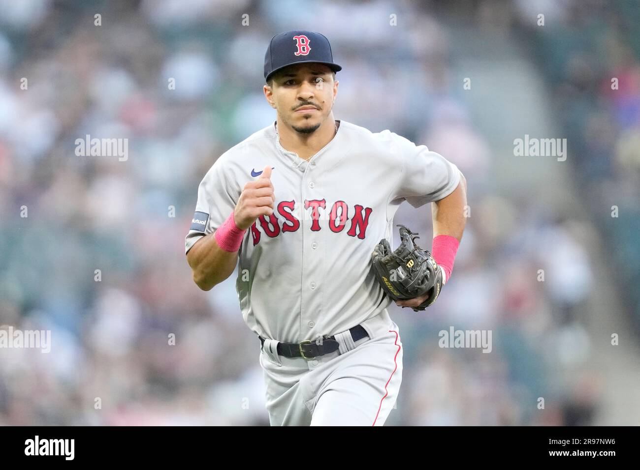 Boston Red Sox's David Hamilton heads to the dugout during a baseball ...