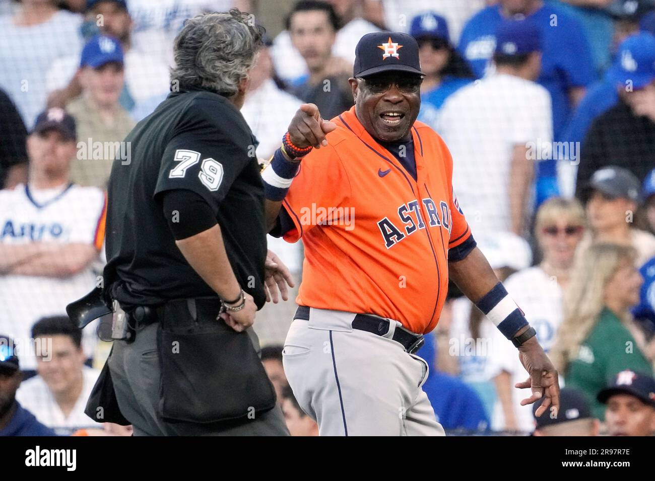 Houston Astros manager Dusty Baker, right, argues with home plate ...