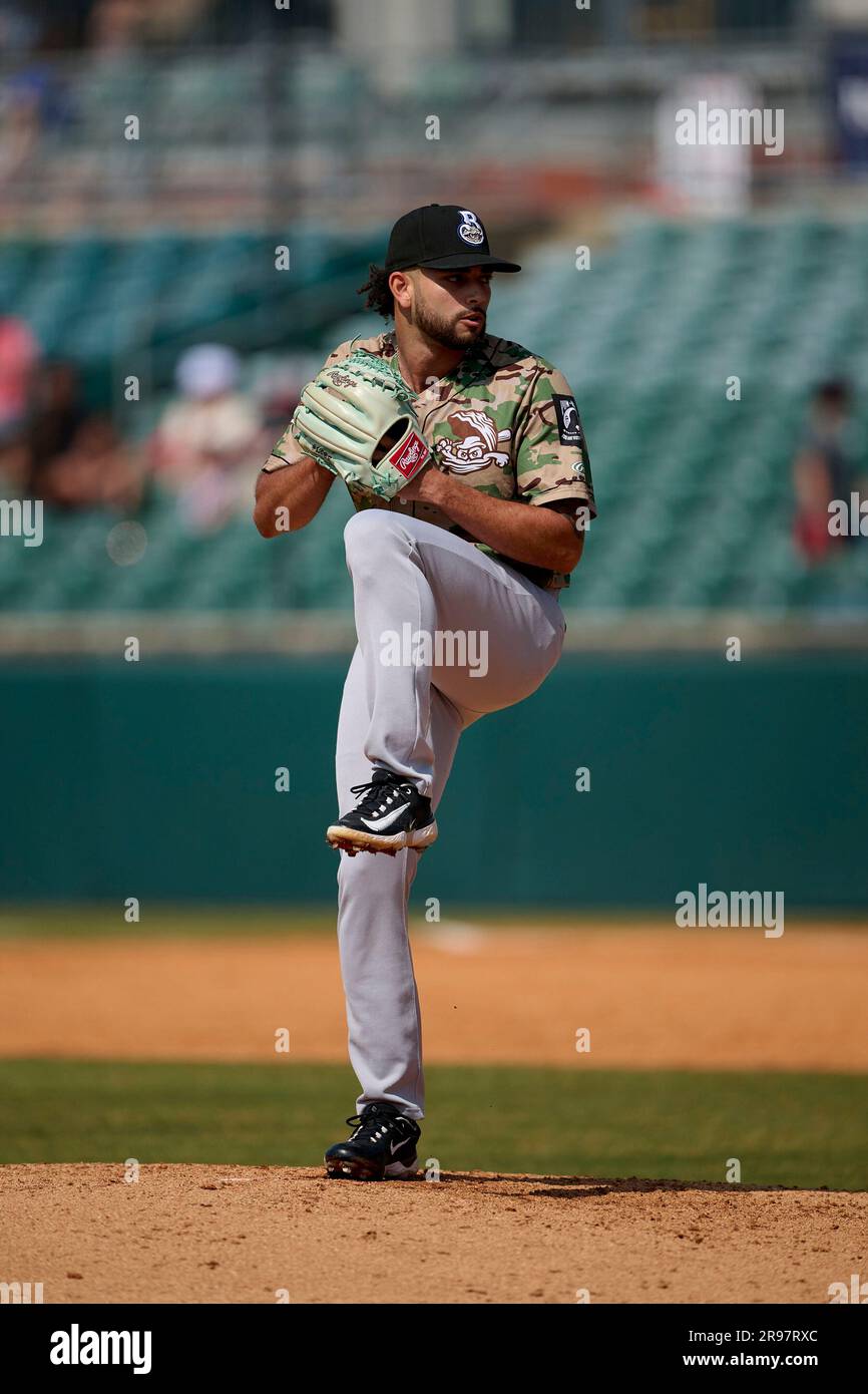 Biloxi Shuckers pitcher Cam Robinson (19) during an MiLB Southern ...