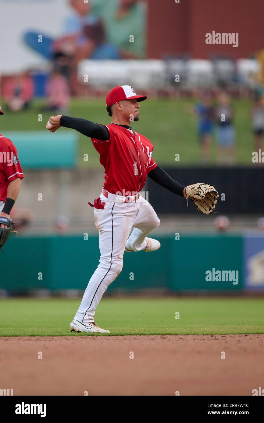 Arkansas Travelers shorstop Leo Rivas (1) throws to first base during ...