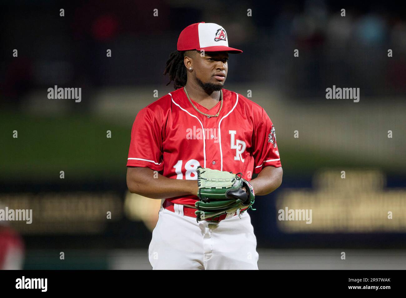 Arkansas Travelers pitcher Prelander Berroa (18) during an MiLB Texas ...