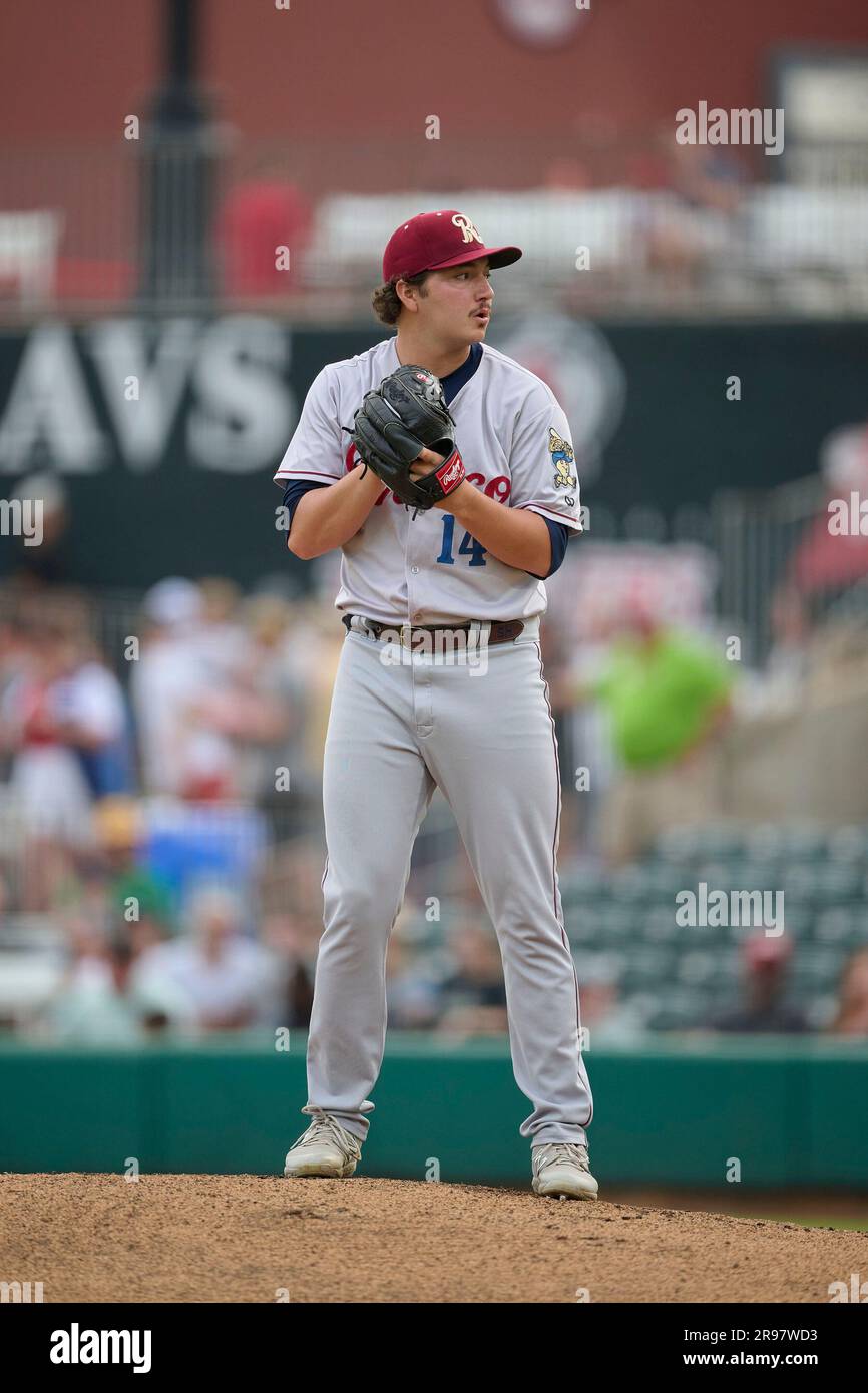 Frisco RoughRiders pitcher Owen White (14) during an MiLB Texas League ...