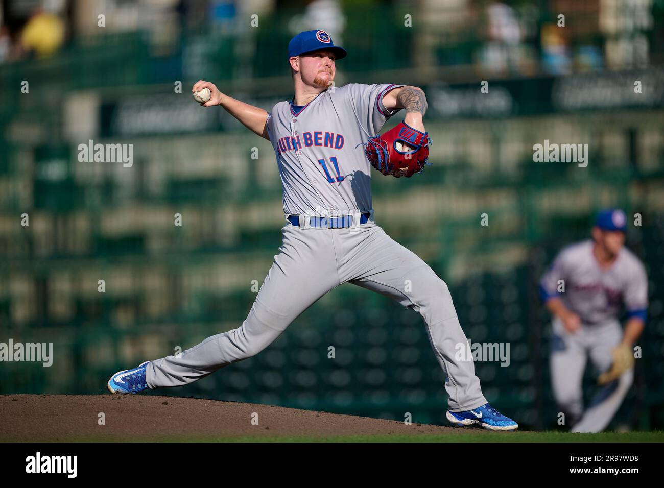 South Bend Cubs pitcher Cade Horton (11) during an MiLB Midwest League ...