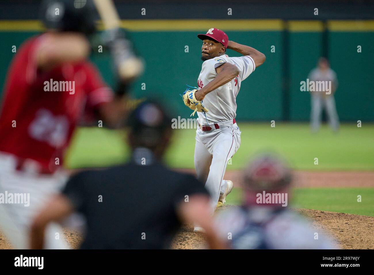 Frisco RoughRiders pitcher Alex Speas (16) during an MiLB Texas League ...