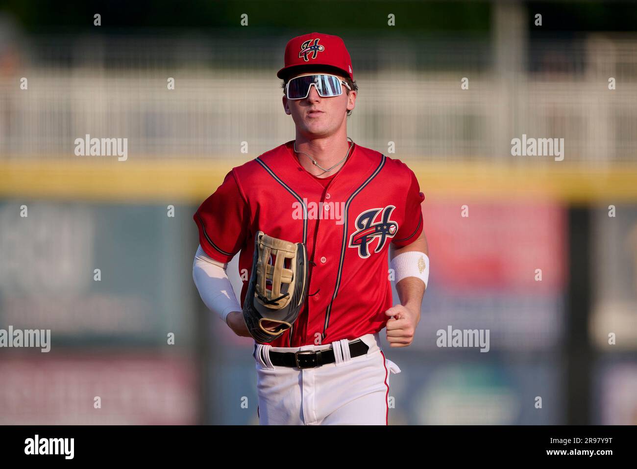 Harrisburg Senators outfielder Robert Hassell III (21) during an MiLB ...