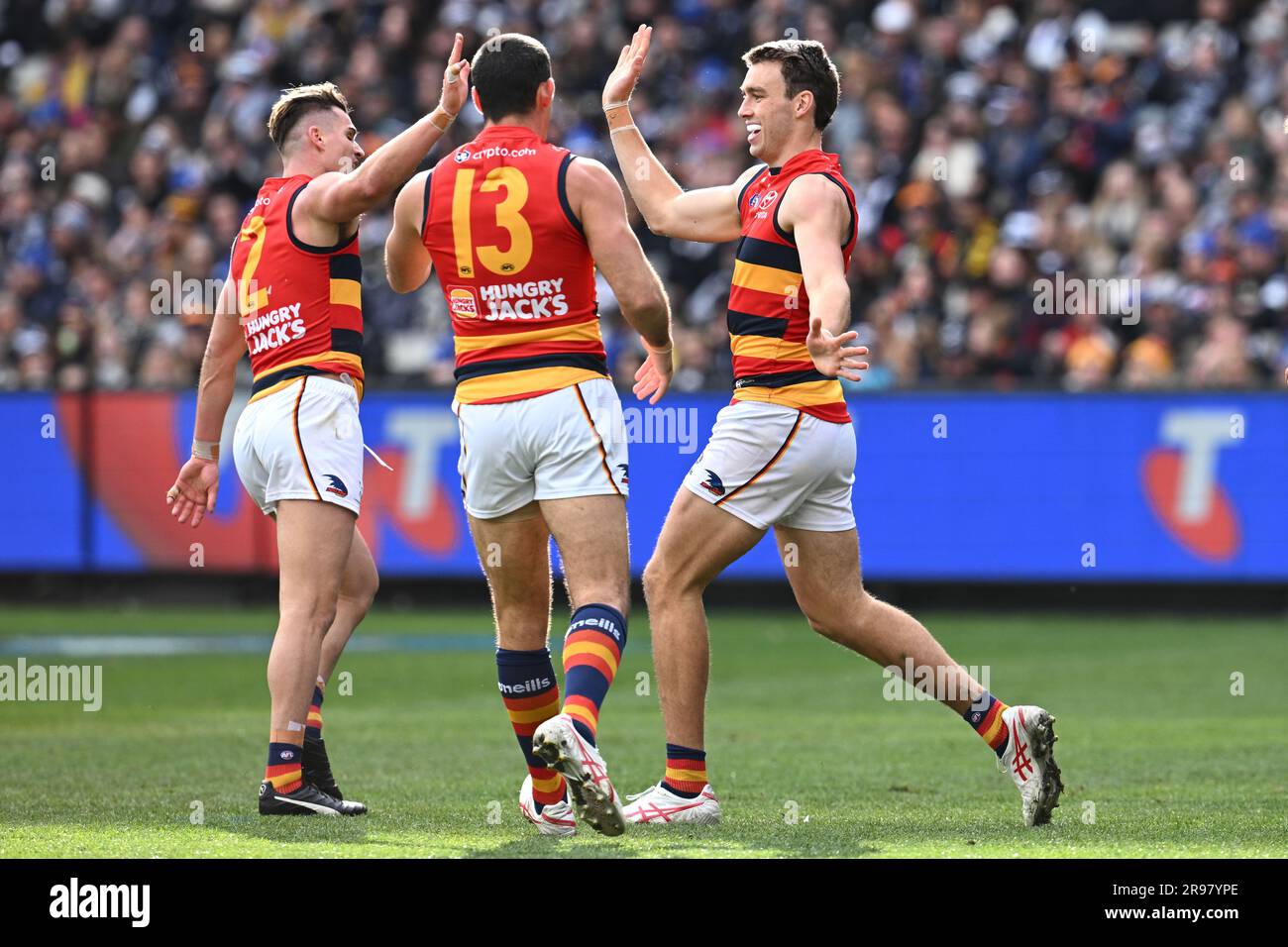 Melbourne, Australia. 25th June, 2023. Riley Thilthorpe of the Crows ...