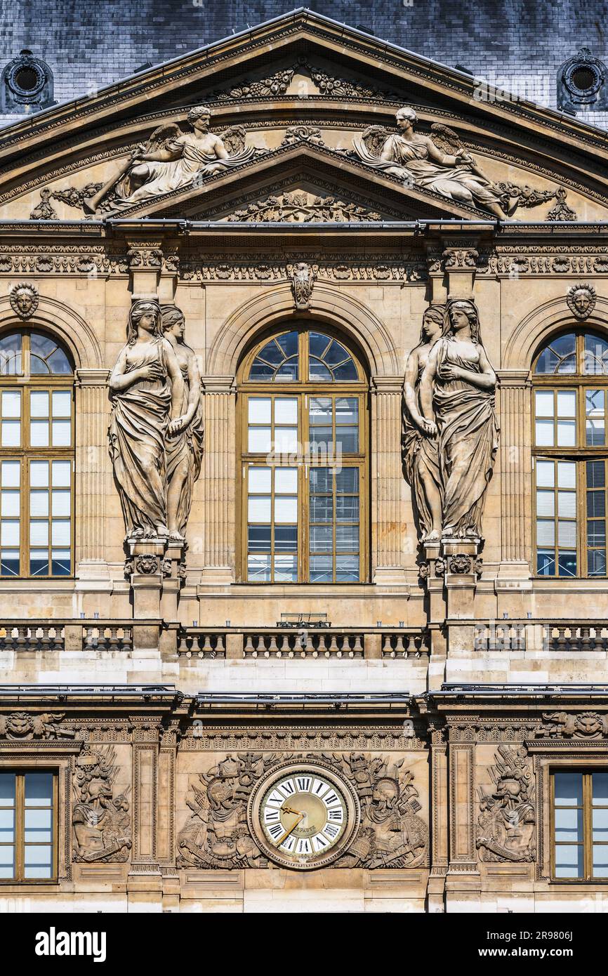 FRANCE. PARIS (75) 1ST DISTRICT. LOUVRE MUSEUM. THE CLOCK PAVILION ...